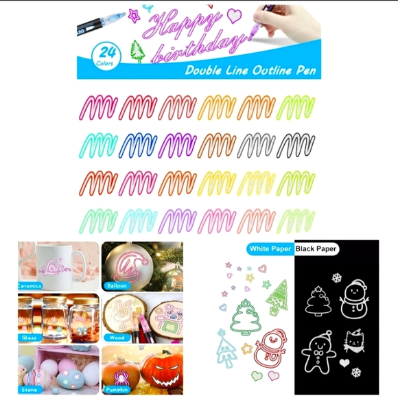 Water-based UV Resistant | Office | New 24 Shimmer Markers Metallic ...